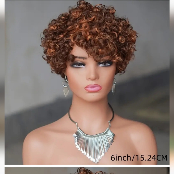 Hair | 6inch Short Curly Wigs For Women Human Hair Pixie Cut Bouncy ...